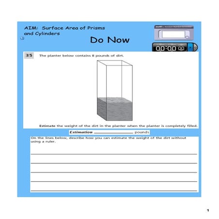 Surface area and volume project | DOC