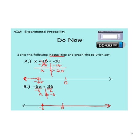Day 1 experimental probability | PDF