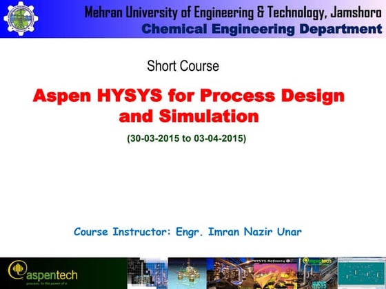 Fluid Packages used in Aspen HYSYS for Chemical Engineers | PPT