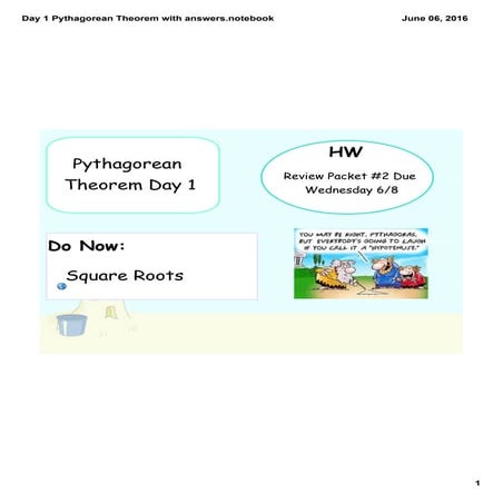 Day 1 pythagorean theorem | PDF