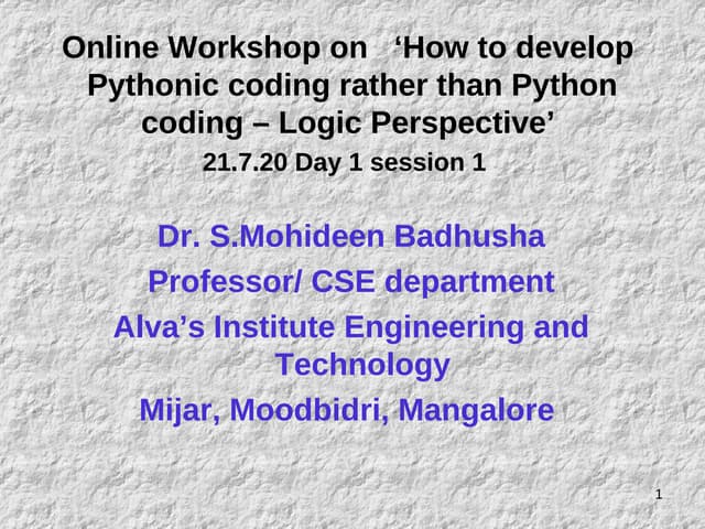 ‘how To Develop Pythonic Coding Rather Than Python Coding Logic 2416