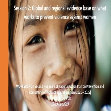 Day 1 session 2: Global and regional evidence base on what works to ...