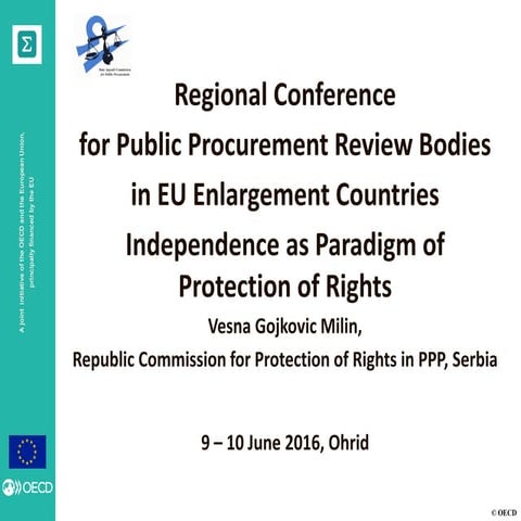 Vesna Gojkovic Milin, SIGMA Public procurement review bodies conference ...