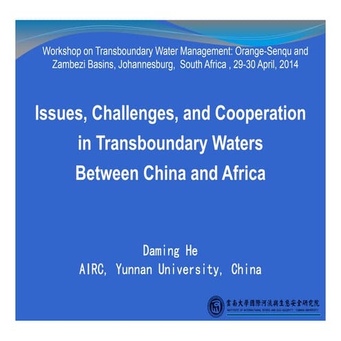 Issues, Challenges, and Cooperation in Transboundary Waters | PDF