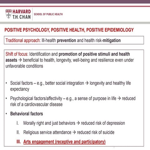 POSITIVE PSYCHOLOGY, POSITIVE HEALTH, POSITIVE EPIDEMIOLOGY | PPTX
