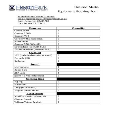 Day 2 Booking Form | DOCX