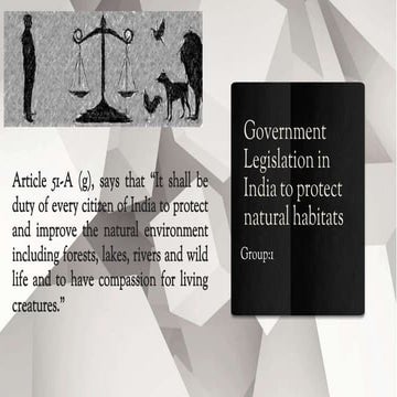Government legislation in India to protect natural habitat | PPTX