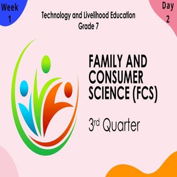 Q3_LE_TLE 7_Lesson 1_Week 1.pdf Family and Consumer Science 7 Quarter 3 ...