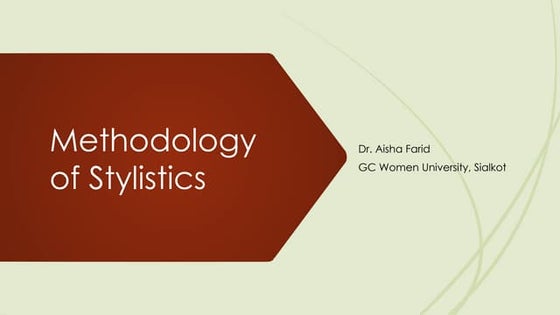 Stylistic approach | PPTX