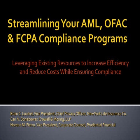 AML and OFAC Compliance for the Insurance Industry | PDF