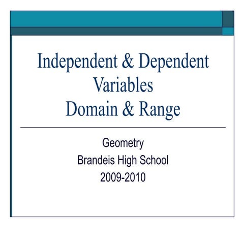 1st Test - Independent & Dependent Variables | PPT