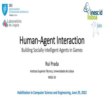 Human-Agent Interaction: Building Socially Intelligent Agents in Games ...