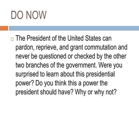 The Executive Branch | PPT