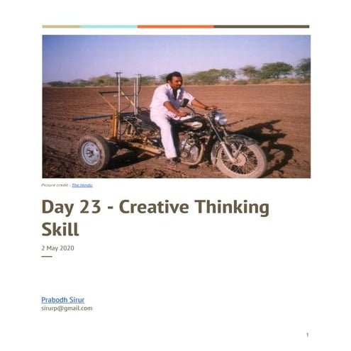 Day 23 Creative Thinking Skill Pdf