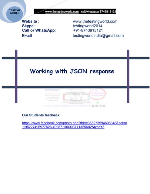 SoapUI: Day 23 : Work with Json Response | PDF SoapUI: Day 23 : Work with Json Response | PDF