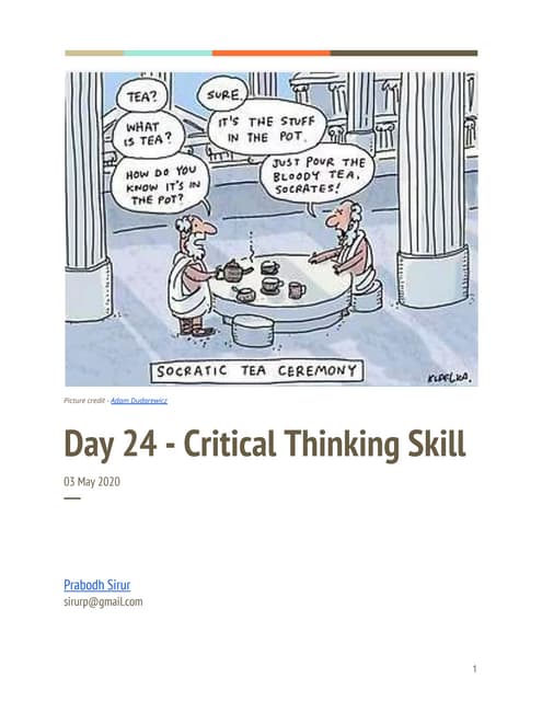 The Importance of Developing Critical Thinking Skills for Students | PDF