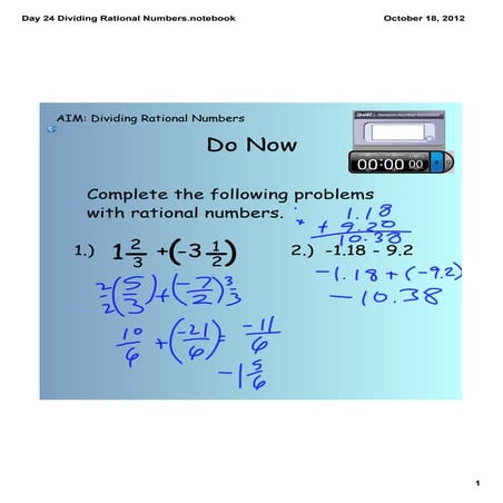 Day 24 dividing rational numbers | PDF