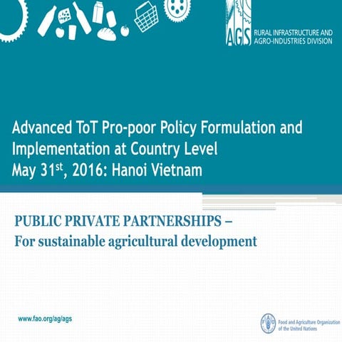 Advanced ToT Pro-poor Policy Formulation and Implementation at Country ...