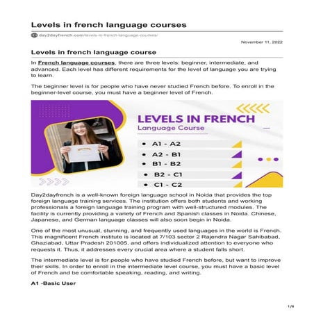 Levels in french language courses | PDF