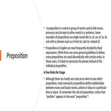 english grammar on preposition for begineers | PPT