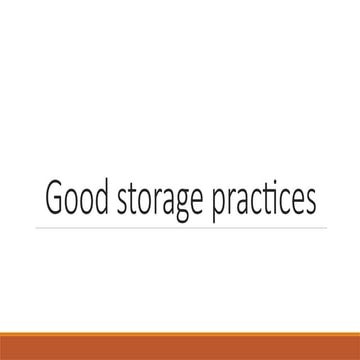 Good storage practices | PPTX