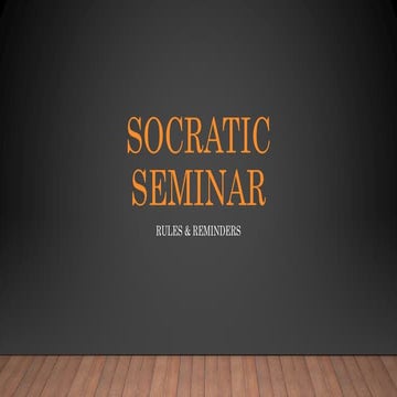 Socratic Seminar | PPT