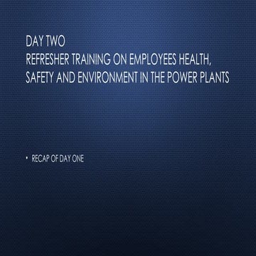 REFRESHER TRAINING ON EMPLOYEE HEALTH, SAFETY AND ENVIRONMENT IN THE ...