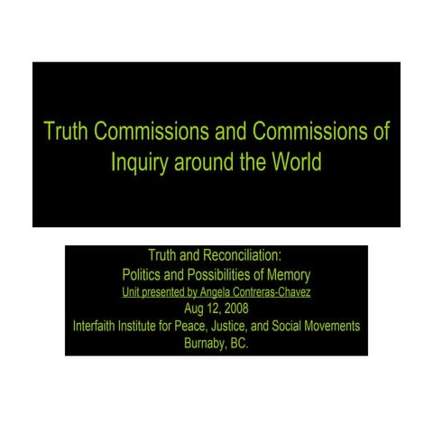 Day2 Intro Truth Commissions World | PPT