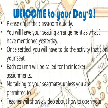 7th grade presentation for 2nd day of class | PPTX | Education