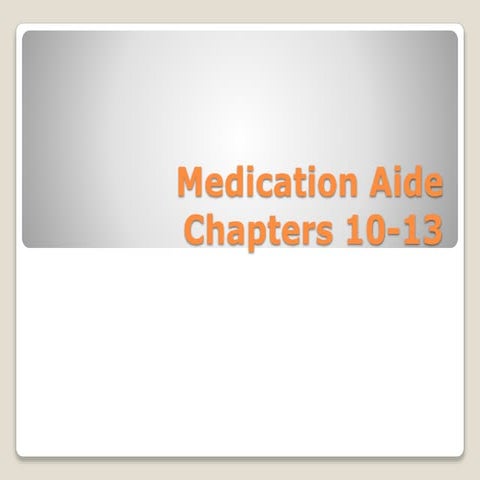 Day 3 Medication Aide | PPTX