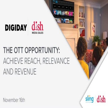 Digiday Programmatic Media Summit | Dish Media Sales & Sling TV | PPTX