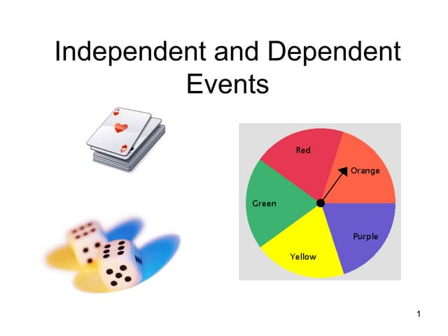 Probability - Independent & Dependent Events | PPT