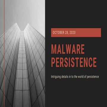 Malware Persistence | PDF | Information and Network Security | Computing