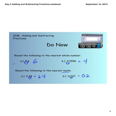 Day 3 adding and subtracting fractions | PDF