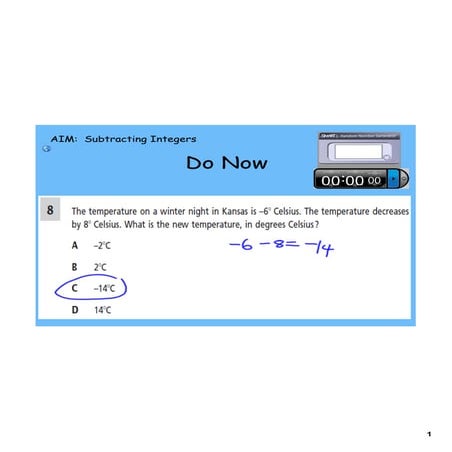 Day 3a subtracting integers day 2 | PDF | Weather | Science