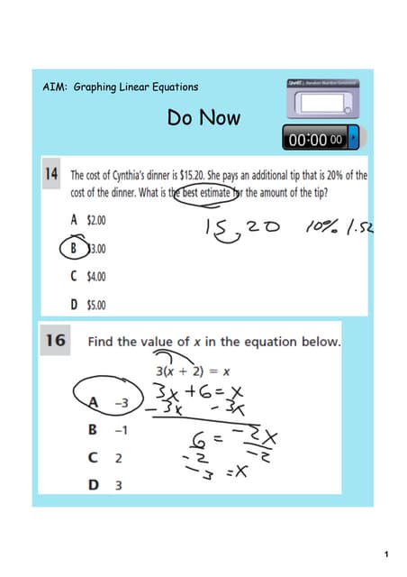 Day 2 graphing linear equations | PDF | Physics | Science