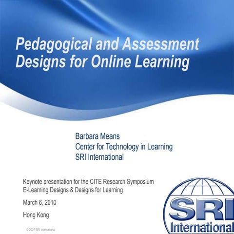 Pedagogical and Assessment Design for Online Learning | PPSX