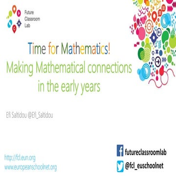 Time for Mathematics! Making Mathematical connection in the early years ...