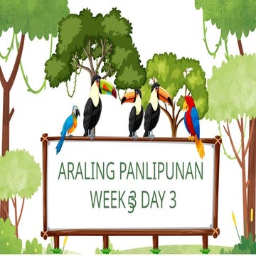 DAILY LESSON LOG WEEK 3 ARALING PANLIPUNAN 5 | DOCX