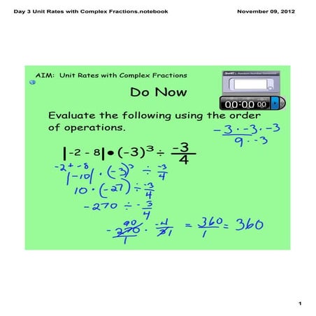 Day 3 unit rates with complex fractions | PDF