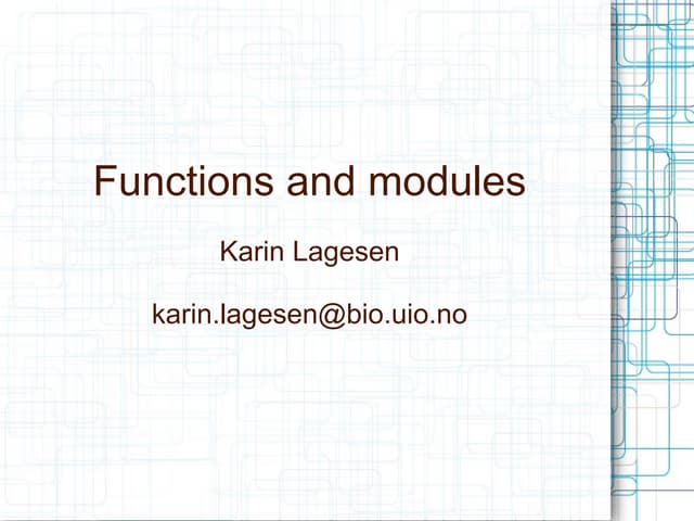 Functions And Modules In Python Ppt 7603