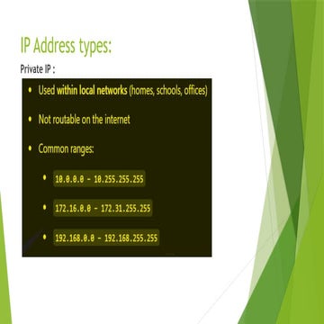 IP Address types, DHCP, Ethernet frame, physical interface | PPTX