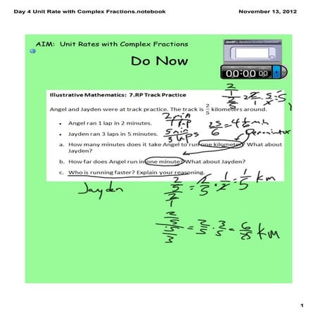 Day 4 unit rate with complex fractions | PDF