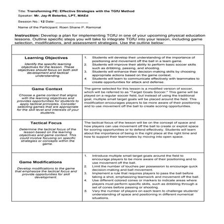 Teaching technical and tactical skills | PDF