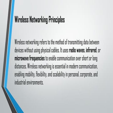 Wireless networking principles, cloud computing | PPTX