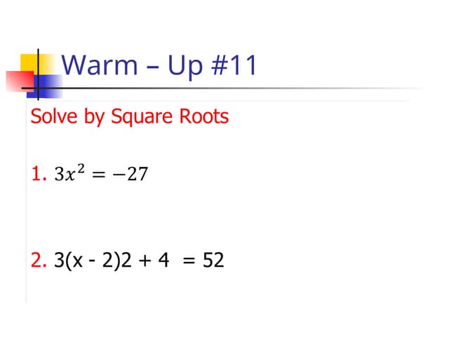Completing the square | PPT