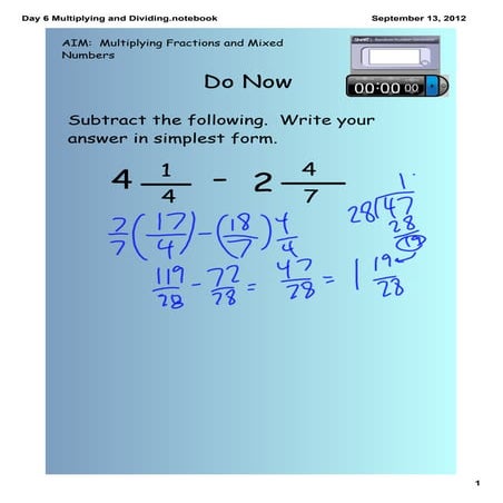 Day 3 adding and subtracting fractions | PDF