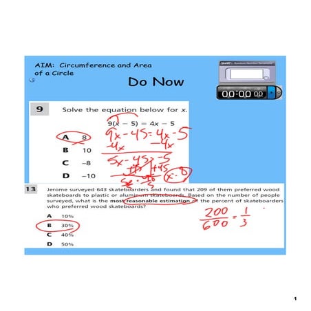 Day 7 area and circumference | PDF