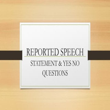 Reported speech | PPT
