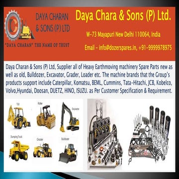 DAYA CHARAN and SONS, Bulldozer Excavator Spare Parts | PPT